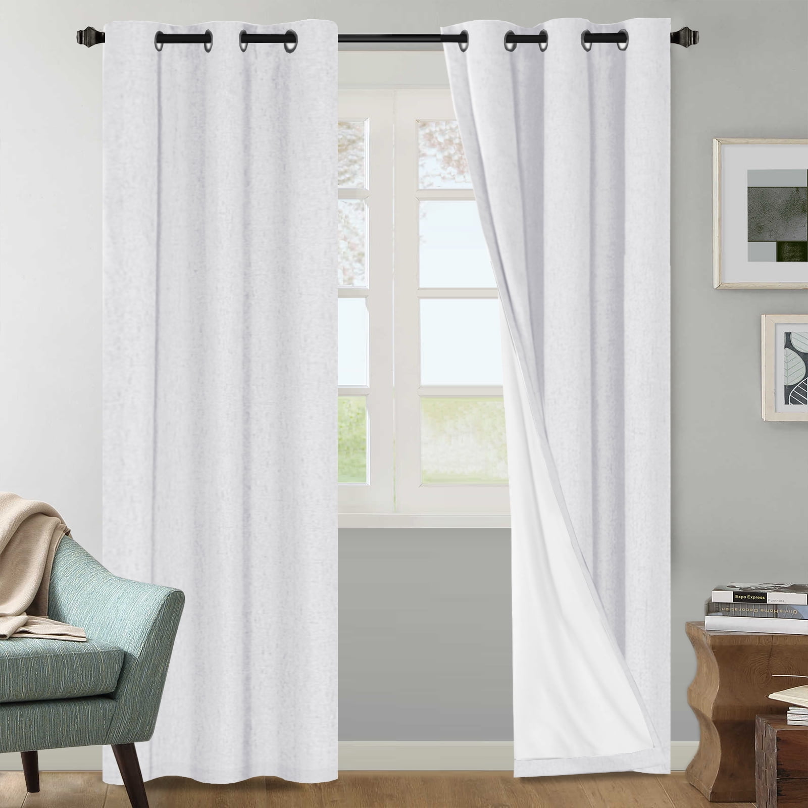 H.VERSAILTEX 100% Blackout Curtains for Bedroom, 84 inch Length 2 ...