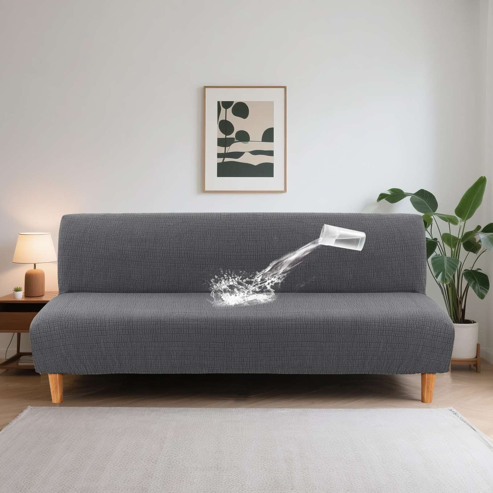 H.VERSAILTEX 100% Waterproof Jacquard Stretch Futon Slipcover Non-Slip ...