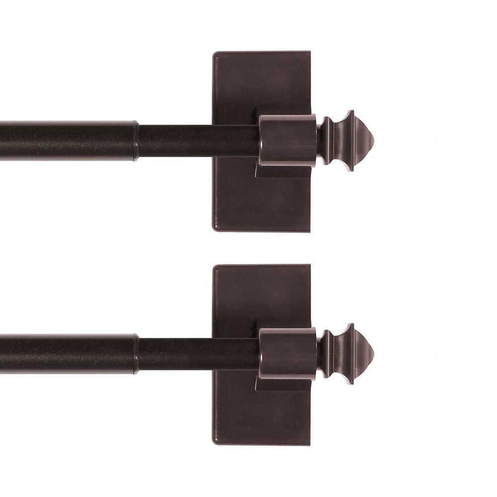 H.versailtex, Magnetic Curtain Rod, 16 to 28 inch, 2 pack brown ...