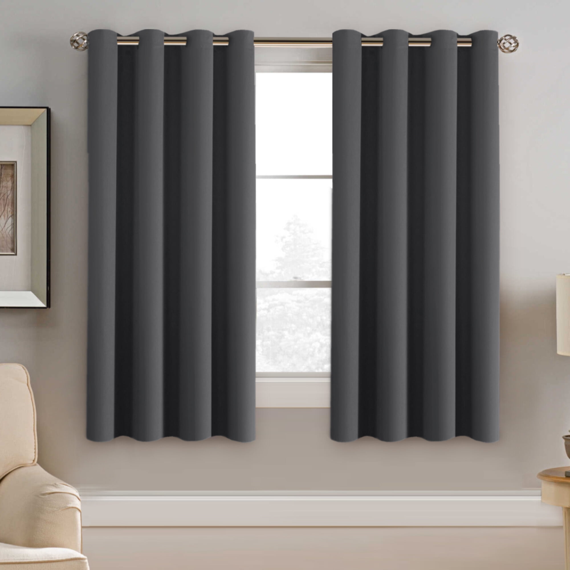H.VERSAILTEX Blackout Curtains 63 Inch Length Thermal Insulated ...