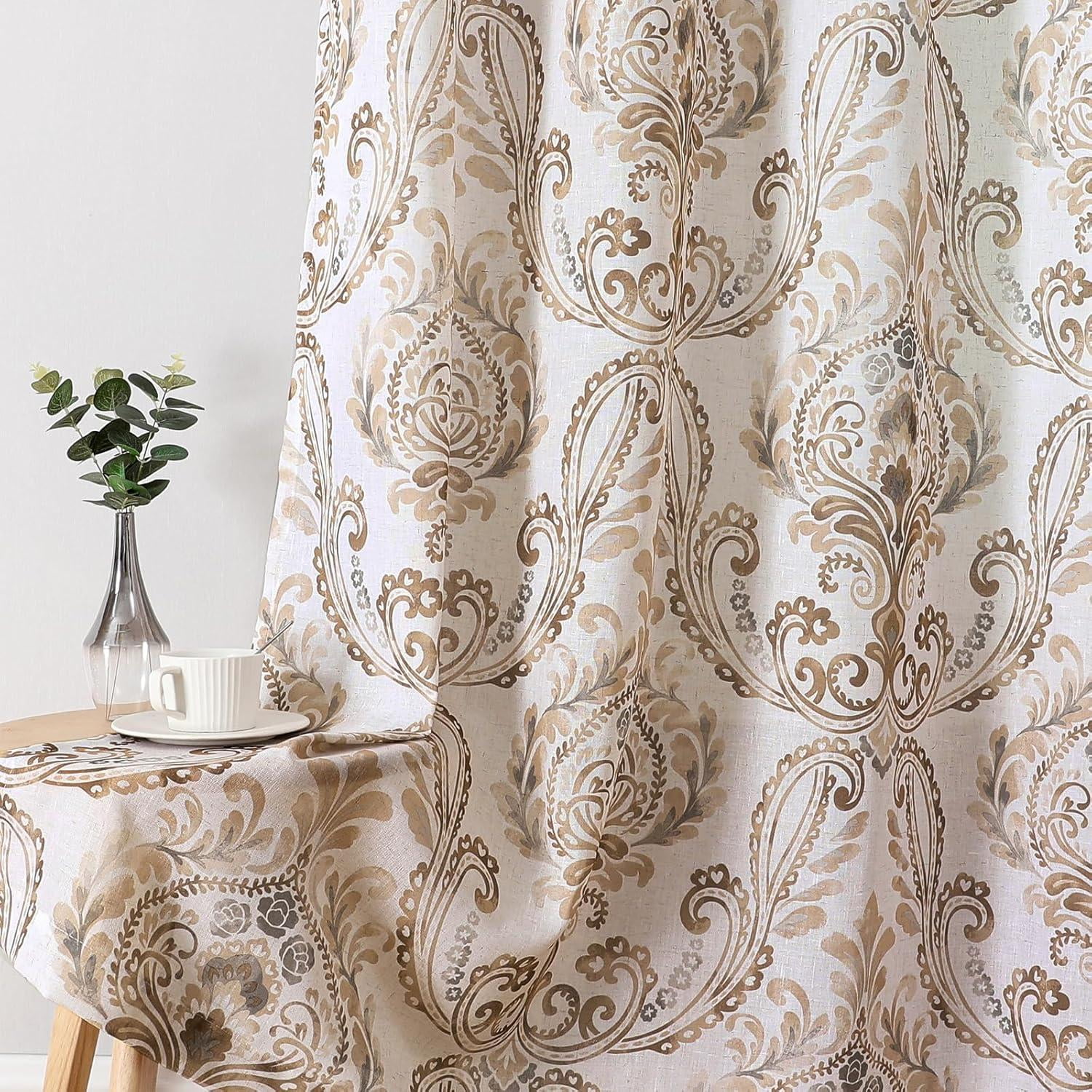 H.VERSAILTEX Farmhouse Floral Curtains for Living Room 84 Inch Length 2 ...