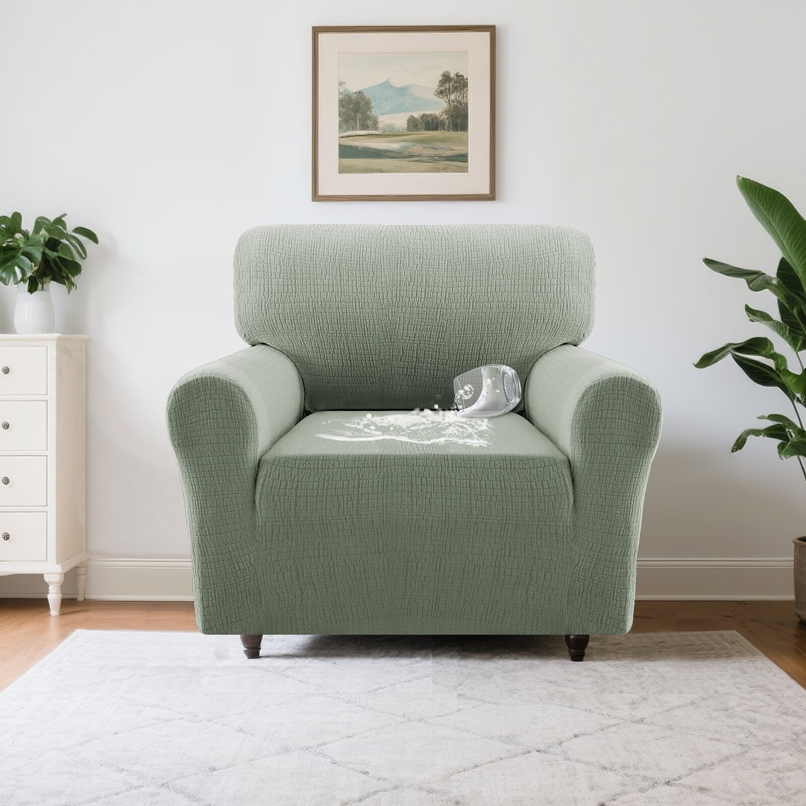 H.VERSAILTEX Premium Jacquard Stretch Sofa Cover with Waterproof Seat ...