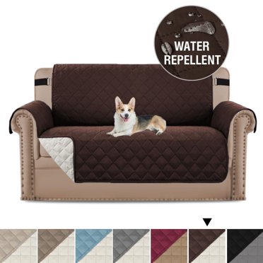 Primebeau 1-Piece Reversible Quilted Loveseat Pet Cover Protector, Gray ...