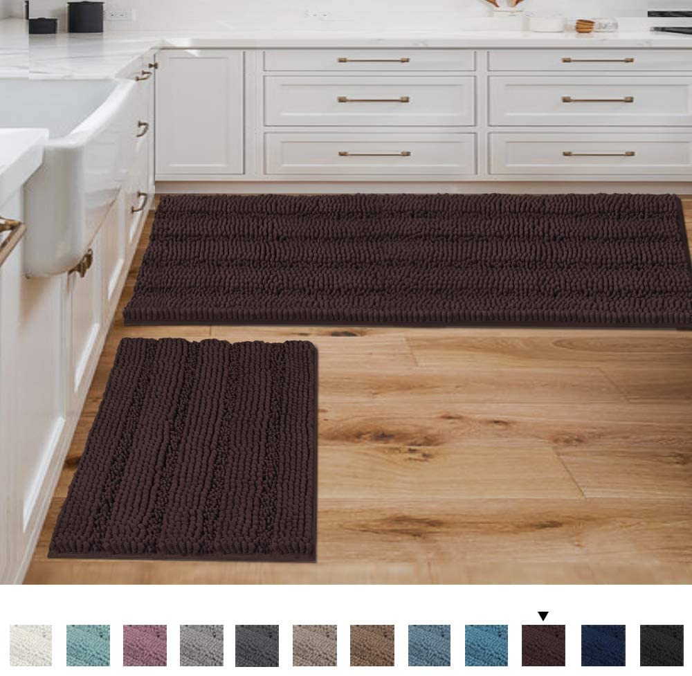 Modern Threads 2 Pack 100% Cotton Bath Mat, 17" x 24" & 21" x 34 ...