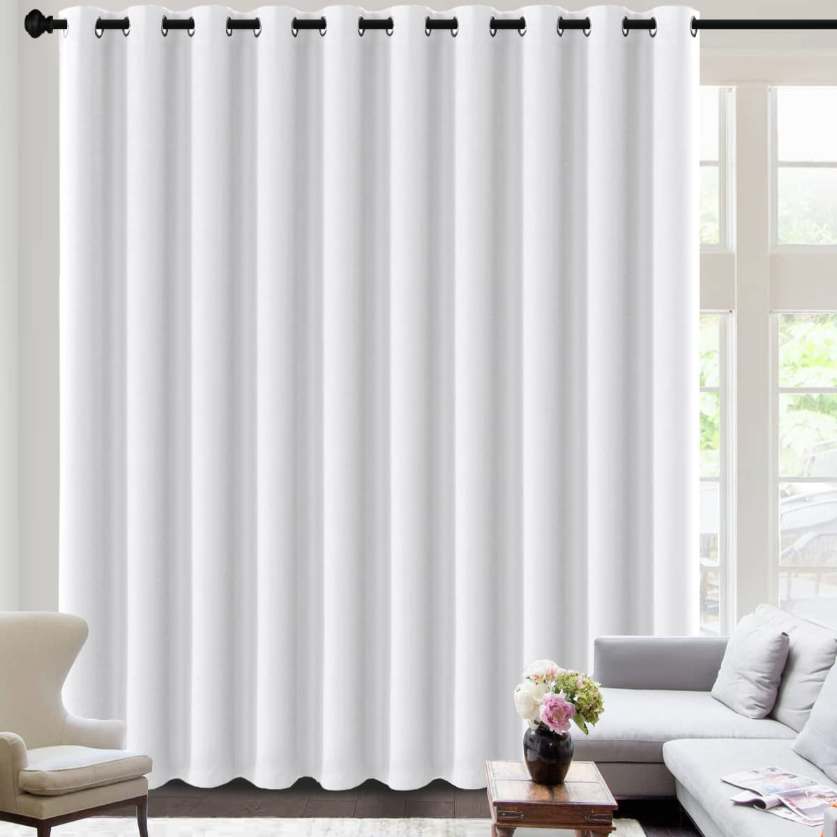 H.VERSAILTEX White Curtains for Sliding Glass Door Room Divider ...