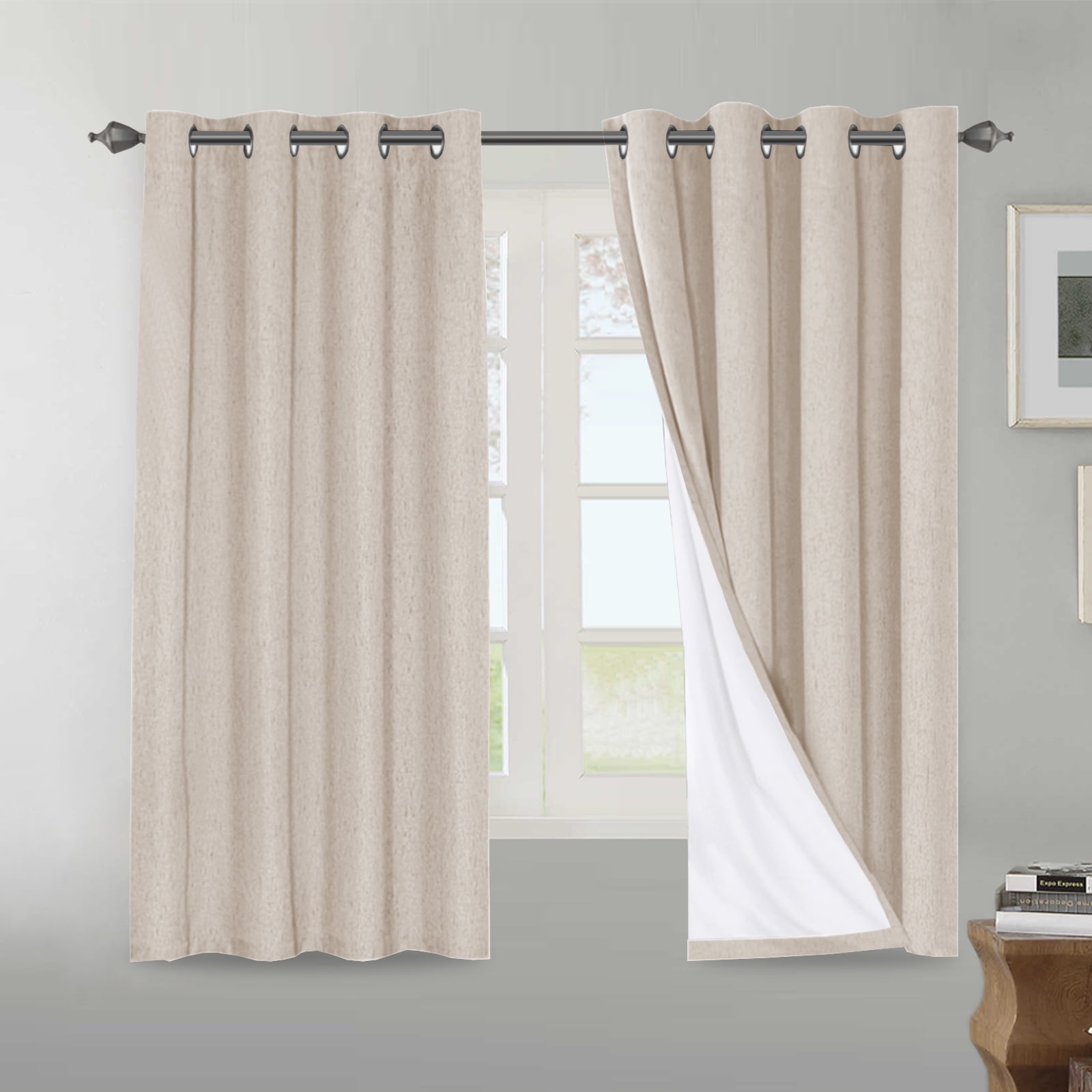 H.versailtex, Linen Blackout Curtains, 52 x 63 Inches, 2 Panels ...
