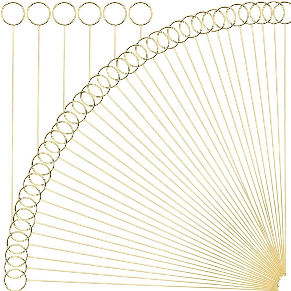 H&W 12''L Golden Ring Loop Round BSL1 Shape Card 40PCS Floral Picks ...