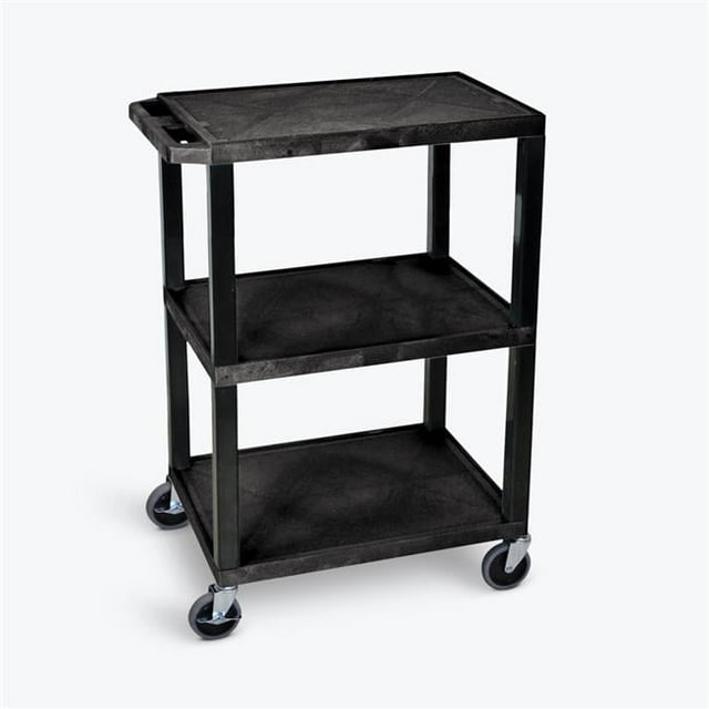 Luxor WT34S Tuffy Utility Cart with Three Flat Shelves, Black - Walmart ...