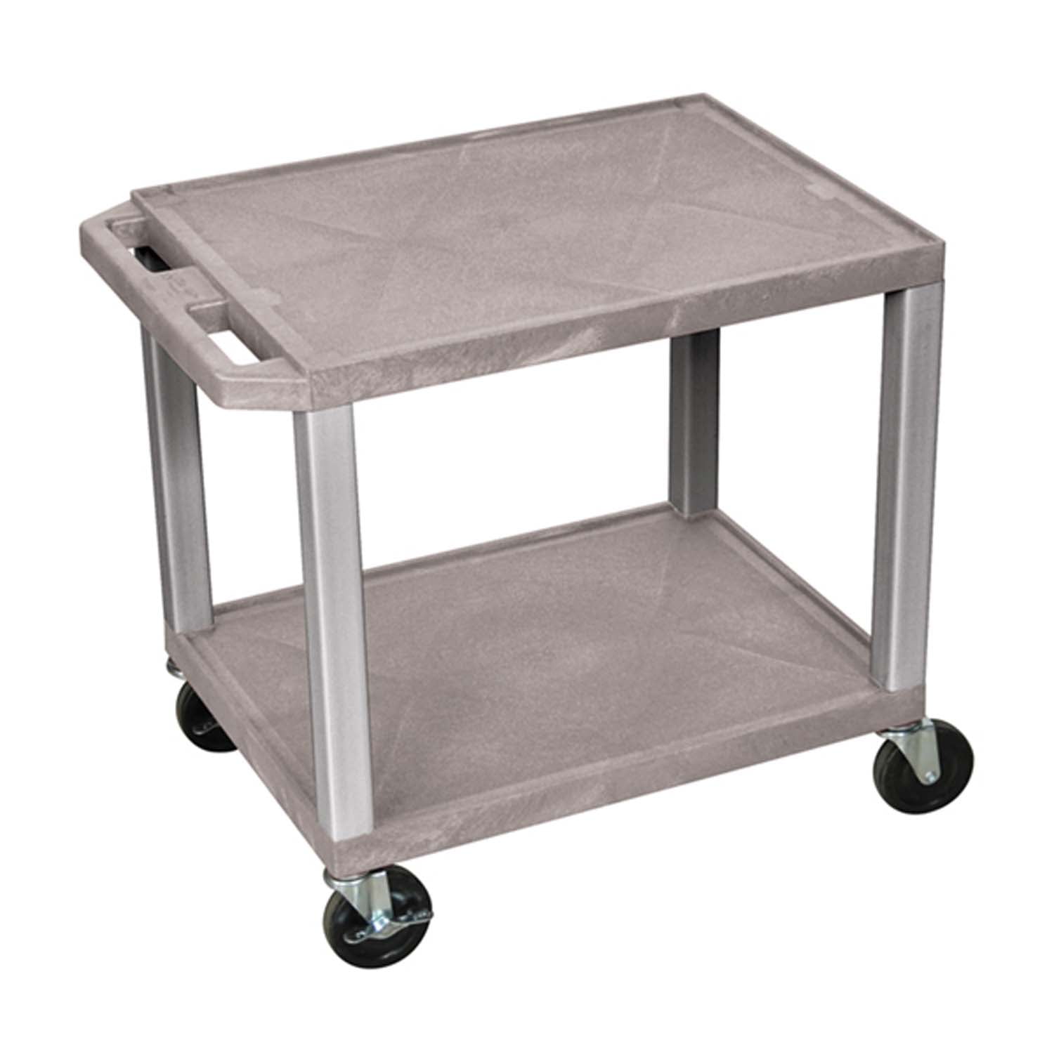 H. Wilson Tuffy Plastic 26" 2 Shelf Utility Cart Gray and Nickel Small ...