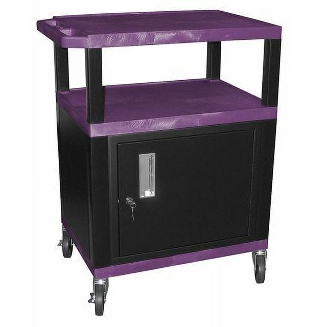 H. Wilson Tuffy Purple 3 Shelf AV Cart W/ Cabinet - Walmart.com