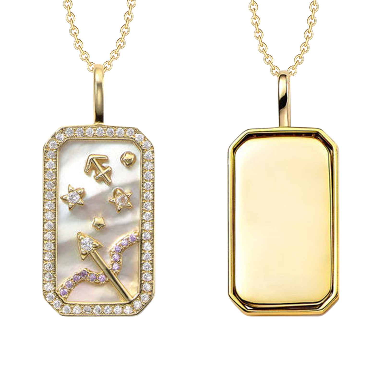 H Zodiac Constellation Necklace Sagittarius Sign Birthstone Color ...