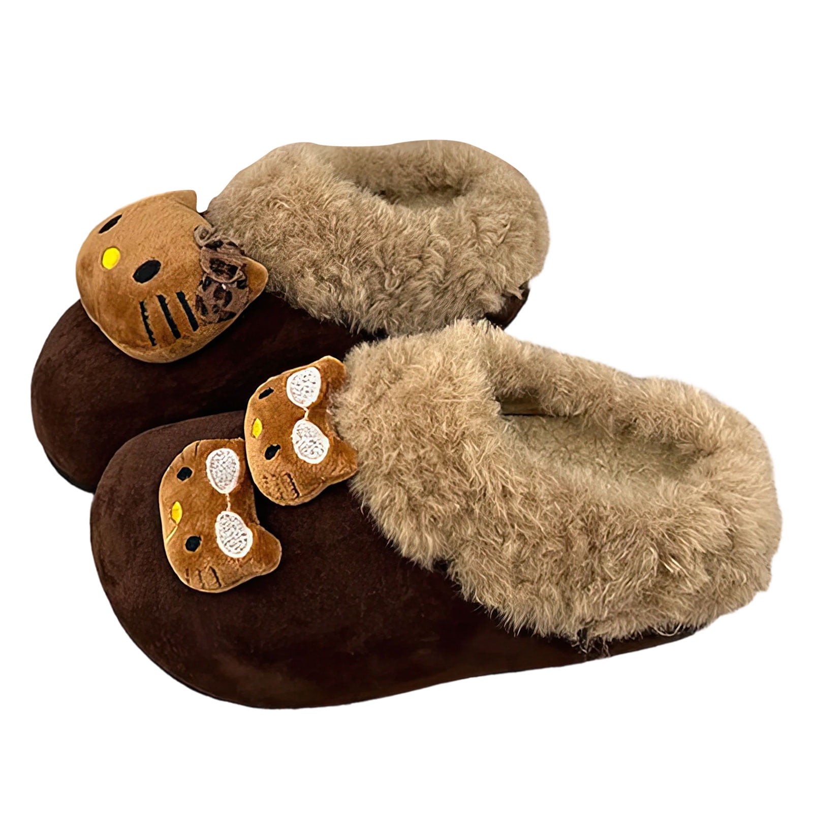 H-ello Cartoon K-ittys Slippers for Women Plush Slippers Cozy Winter ...
