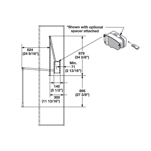 Häfele Pull Down Closet Rod, 26 lbs Load Capacity, Ergonomic Handle, Adjustable Width, White ...