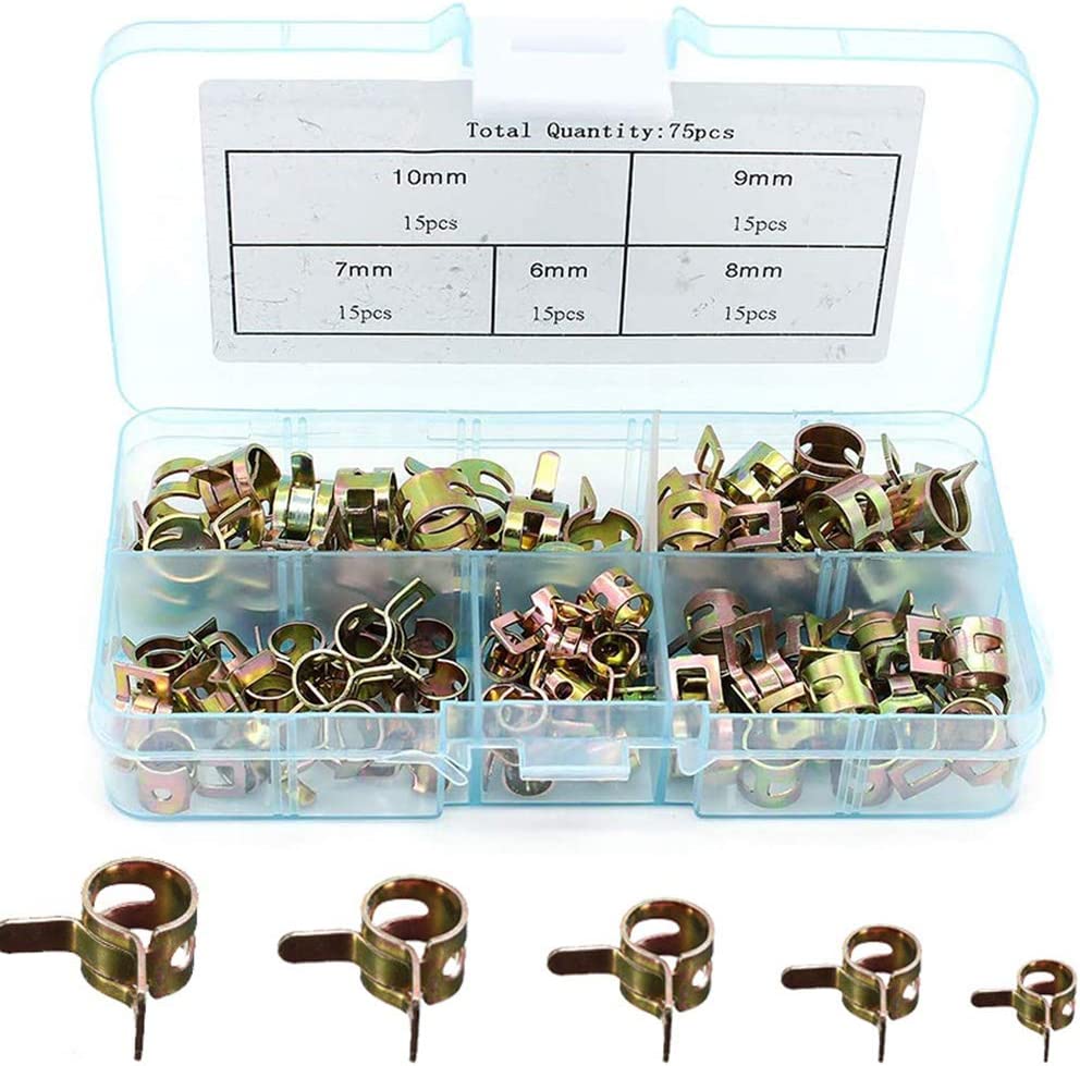 Héloise Fuel Line Clamps, 75 Piece Spring Hose Clamps Fuel Hose Water ...