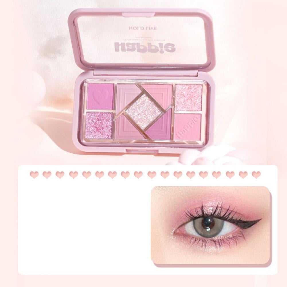 H03 Bubble Purple Hold Live Small Pink Frame Nine-Color Eyeshadow Palette Earth Pink Blue Pearl ...
