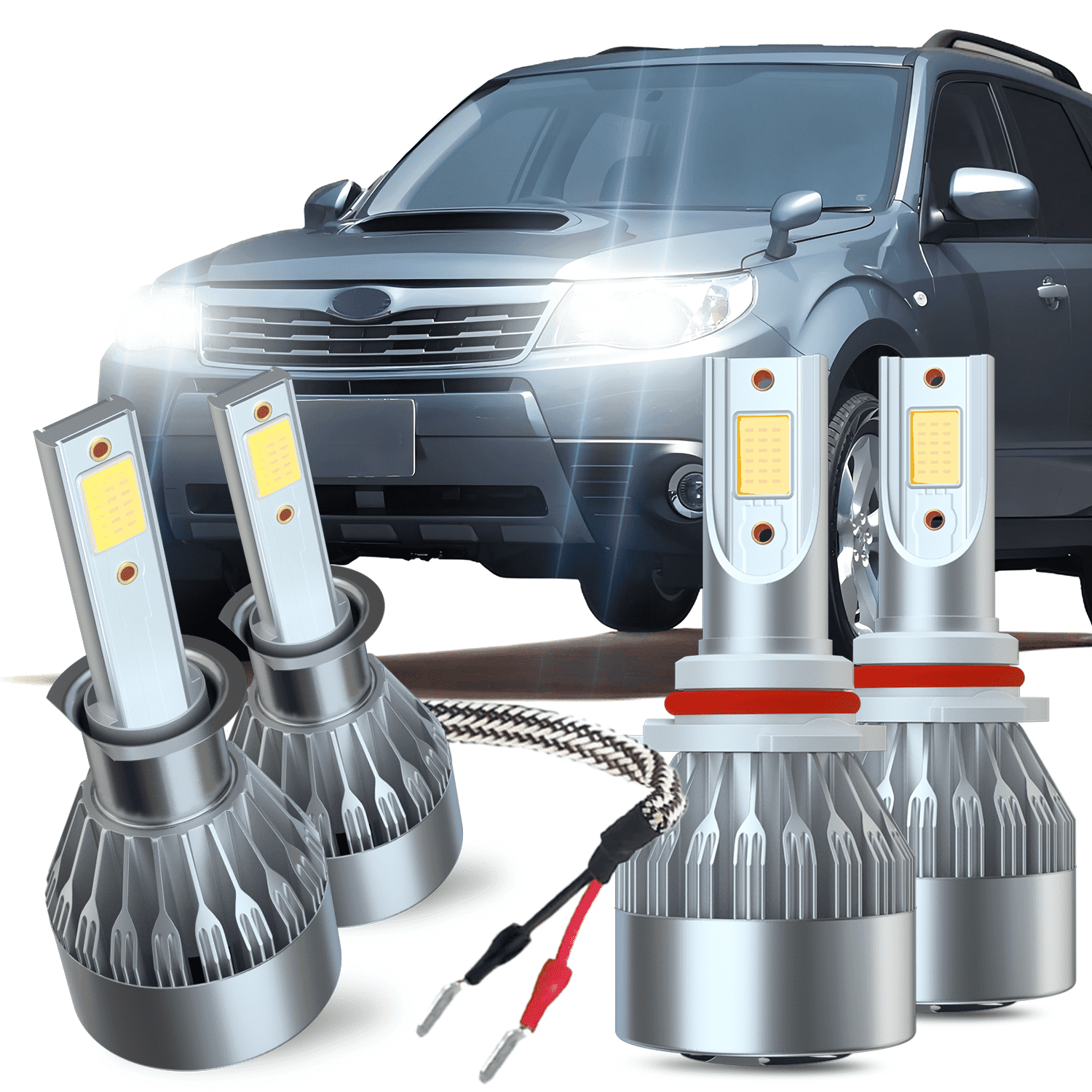 H1 9005 LED Headlight Bulbs for Subaru Forester 2006 2007 2008 High&Low ...