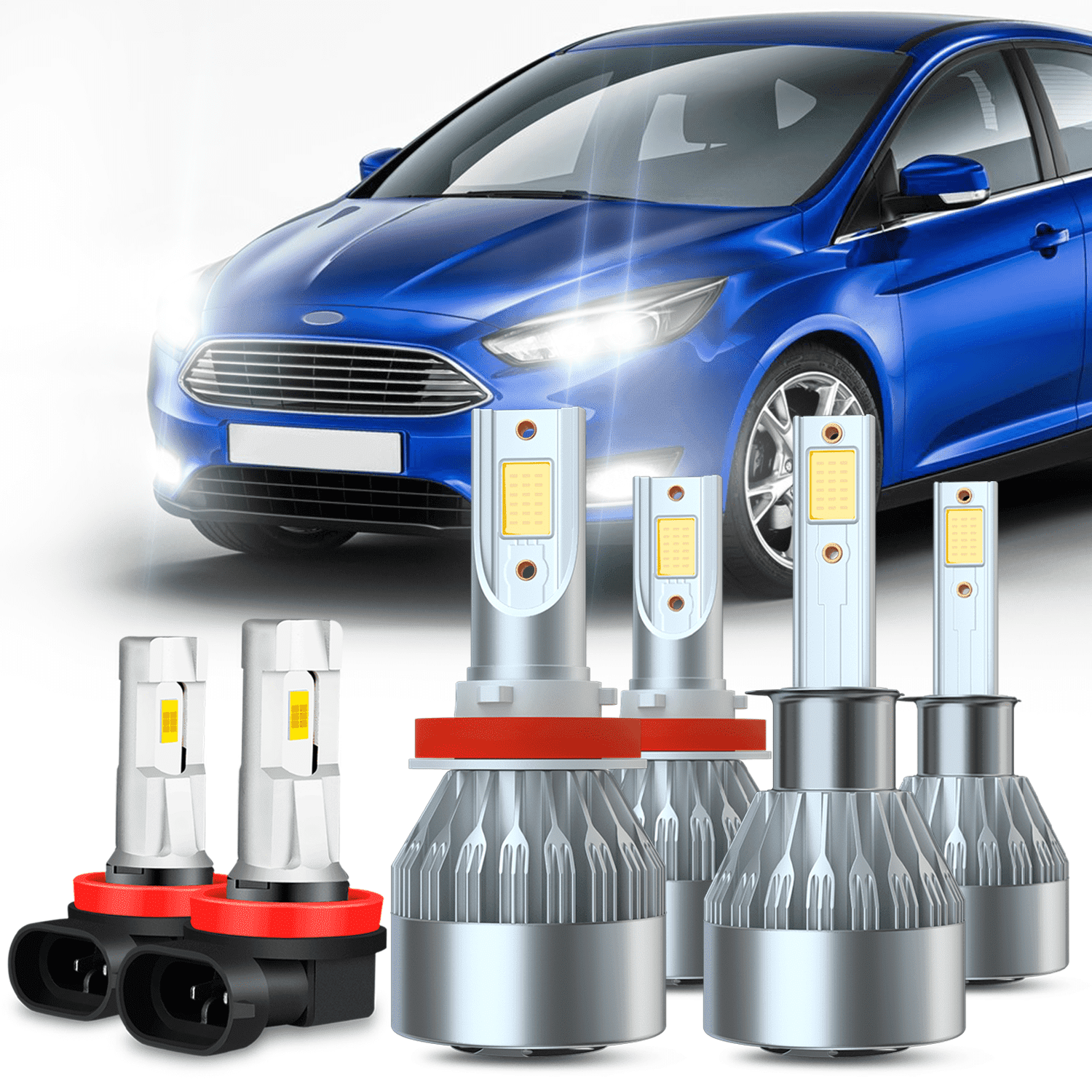 H1 H11 High&Low Beam for Ford Focus 2012 2013 2014 2015 2016 2017 2018 ...