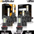 H1+H7 Combo LED Headlight Bulb Kit High Low Beam H11 Fog Light 6000K ...
