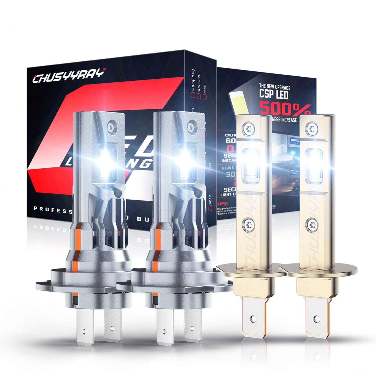 H1 H7 Combo LED Headlight High Low Beam Bulbs Kit Super Bright White ...
