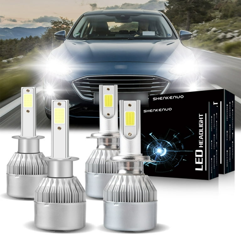 H1 H7 High Low Beam LED Headlight Bulbs for Ford Transit Custom 2020 6000K White 4pc
