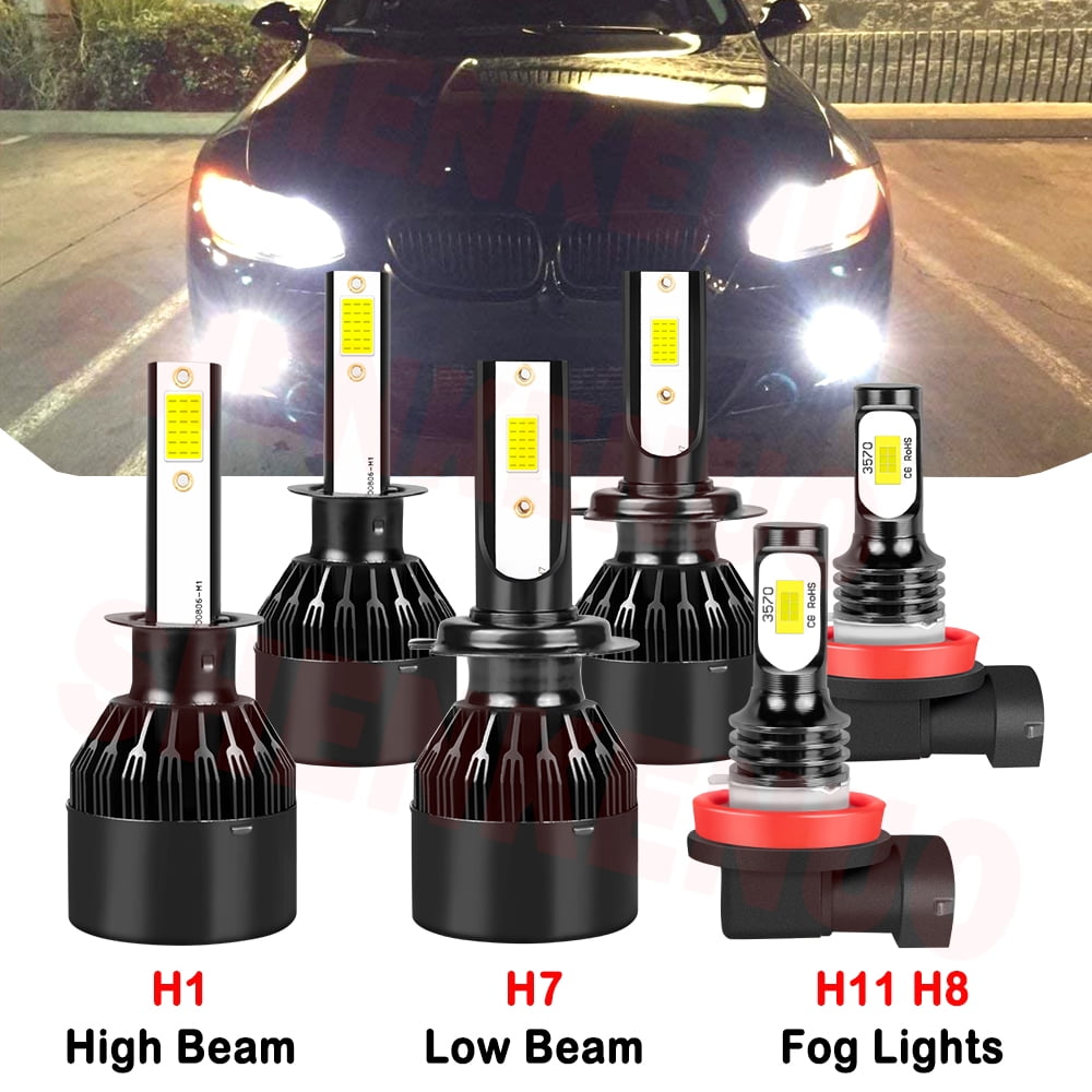 H1 H7 High Low Beam for BMW X5 2005 2006 2007 2008 2009 2010 2011 2012 2013 LED Headlights H11 Fog Lights 6pcs Walmart