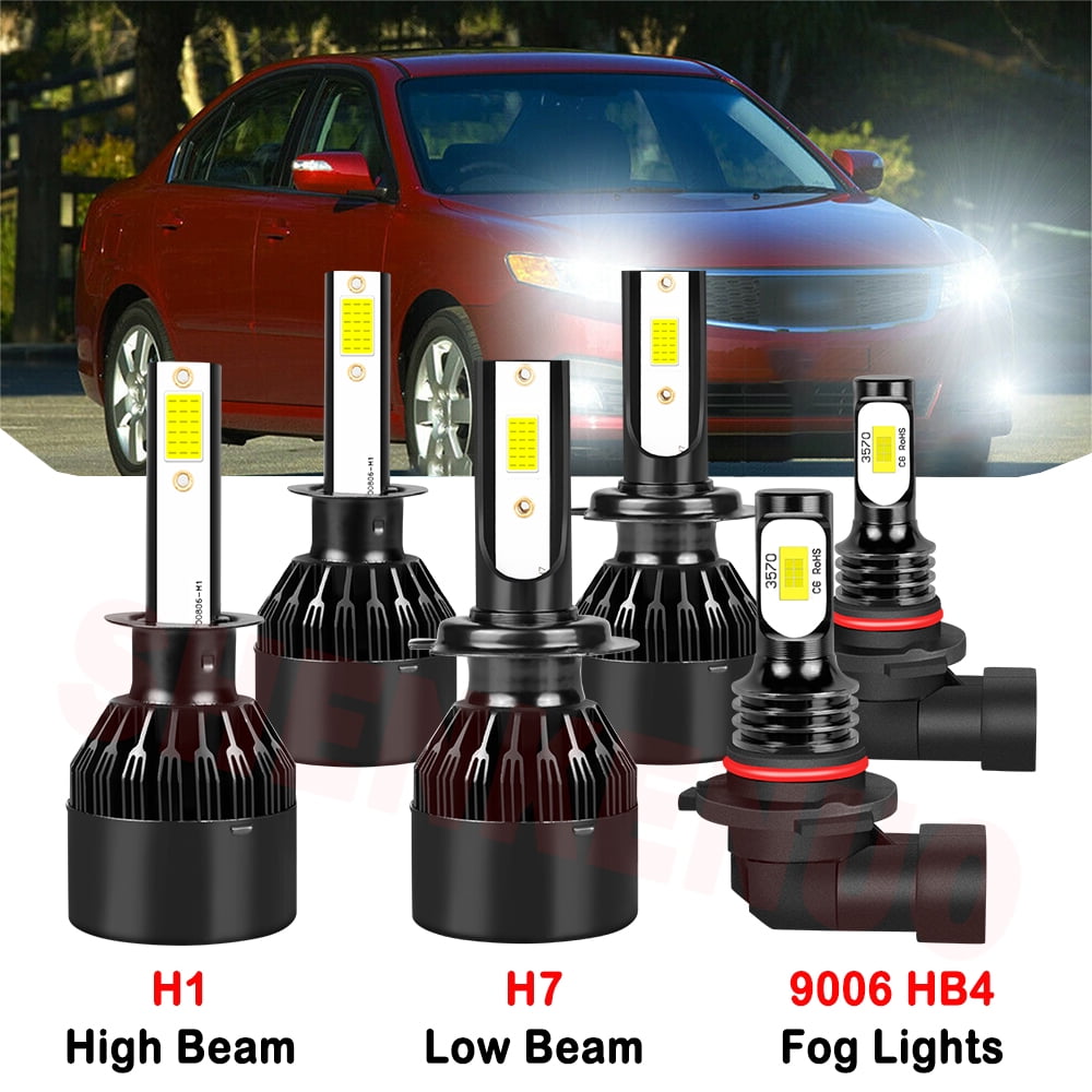 For Kia Optima 2006-2007 LED Headlights H1 H7 High&Low Beam 9006 Fog ...