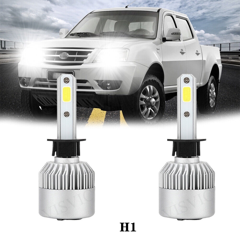 H1 LED Headlight High Beam Bulbs Conversion Kit Super Bright 6000K Free ...