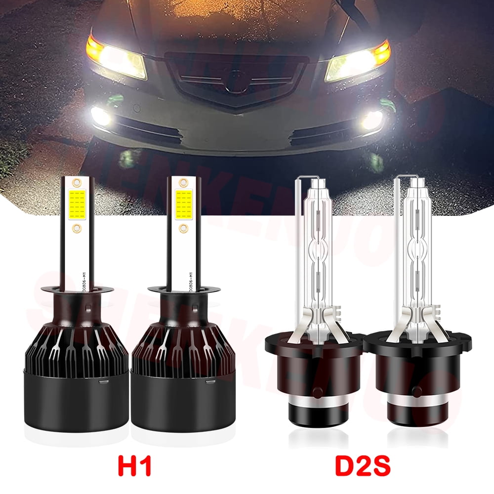 H1 LED High Beam Bulbs for Acura TSX 2004 2005 2006 2007 2008 D2S Low ...