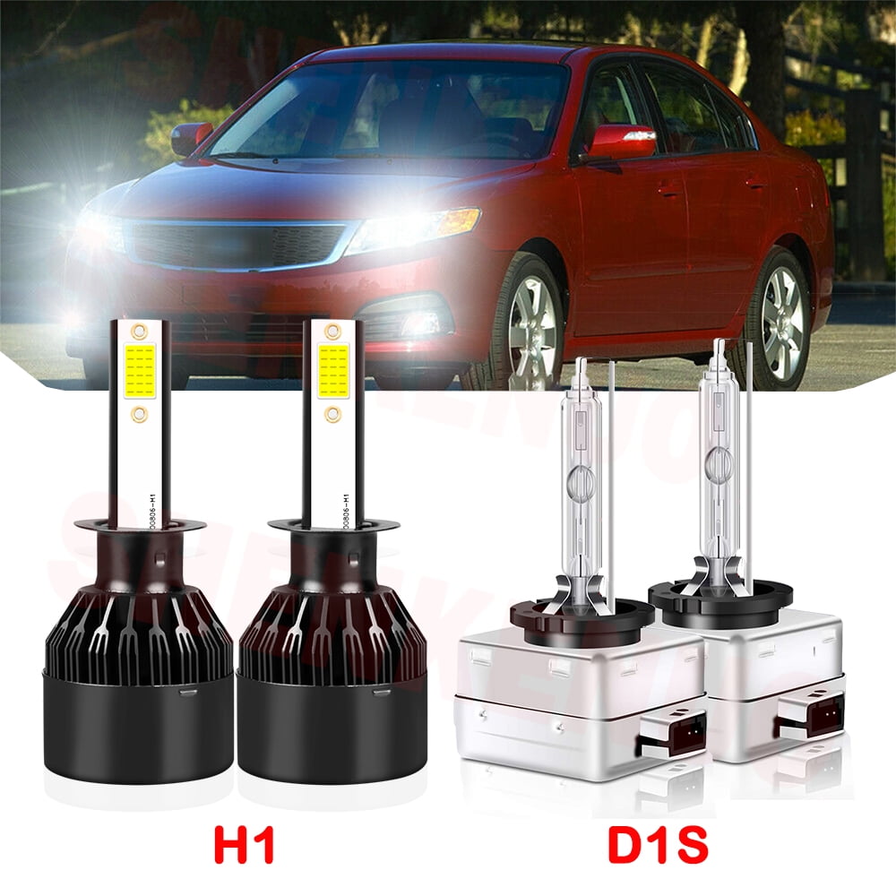 For Kia Optima 2011 2012 2013 2.0L 2.4L H1 LED High Beam Bulbs D1S Low ...