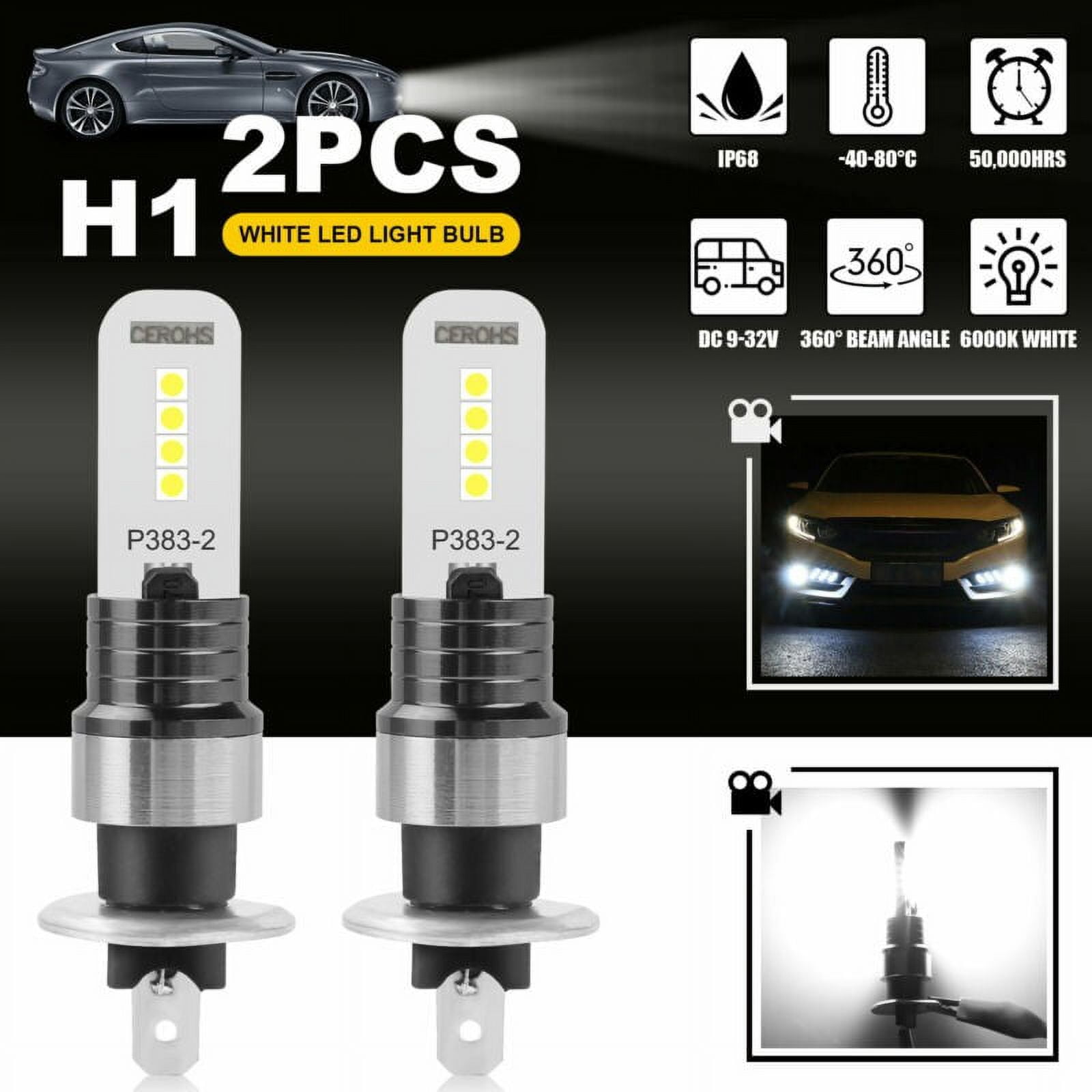 H1 LED Headlight Bulbs Conversion Kit Hi/Lo Beam 55W 8000LM 6000K Super ...