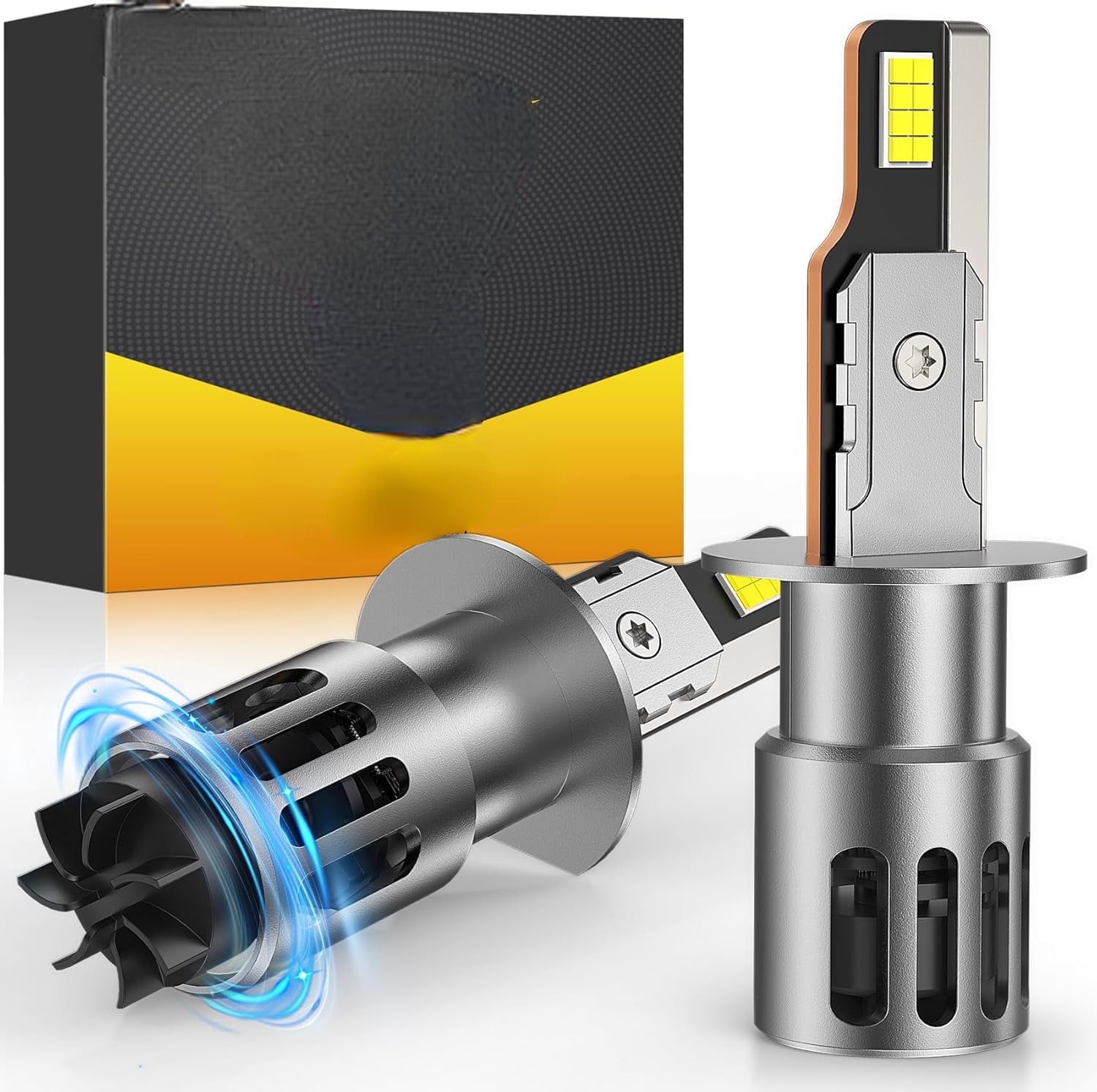 H1 Light Bulb, 26000LM 800% Super Brighter 1:1 Halogen Size, 60000Hrs ...