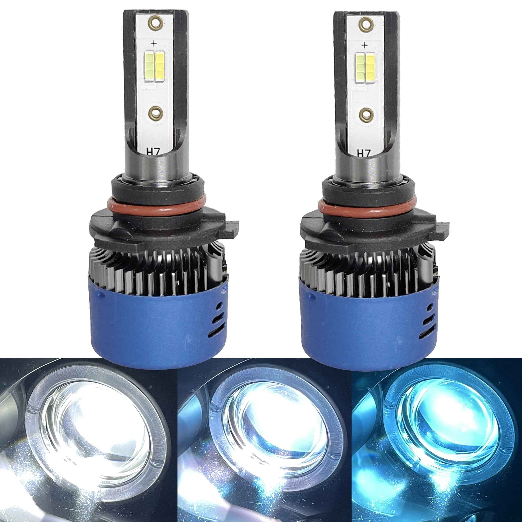 H10 9005 9145 Ice Blue LED Fog Light Bulbs 3-In-1 6000K 8000K 10000K ...