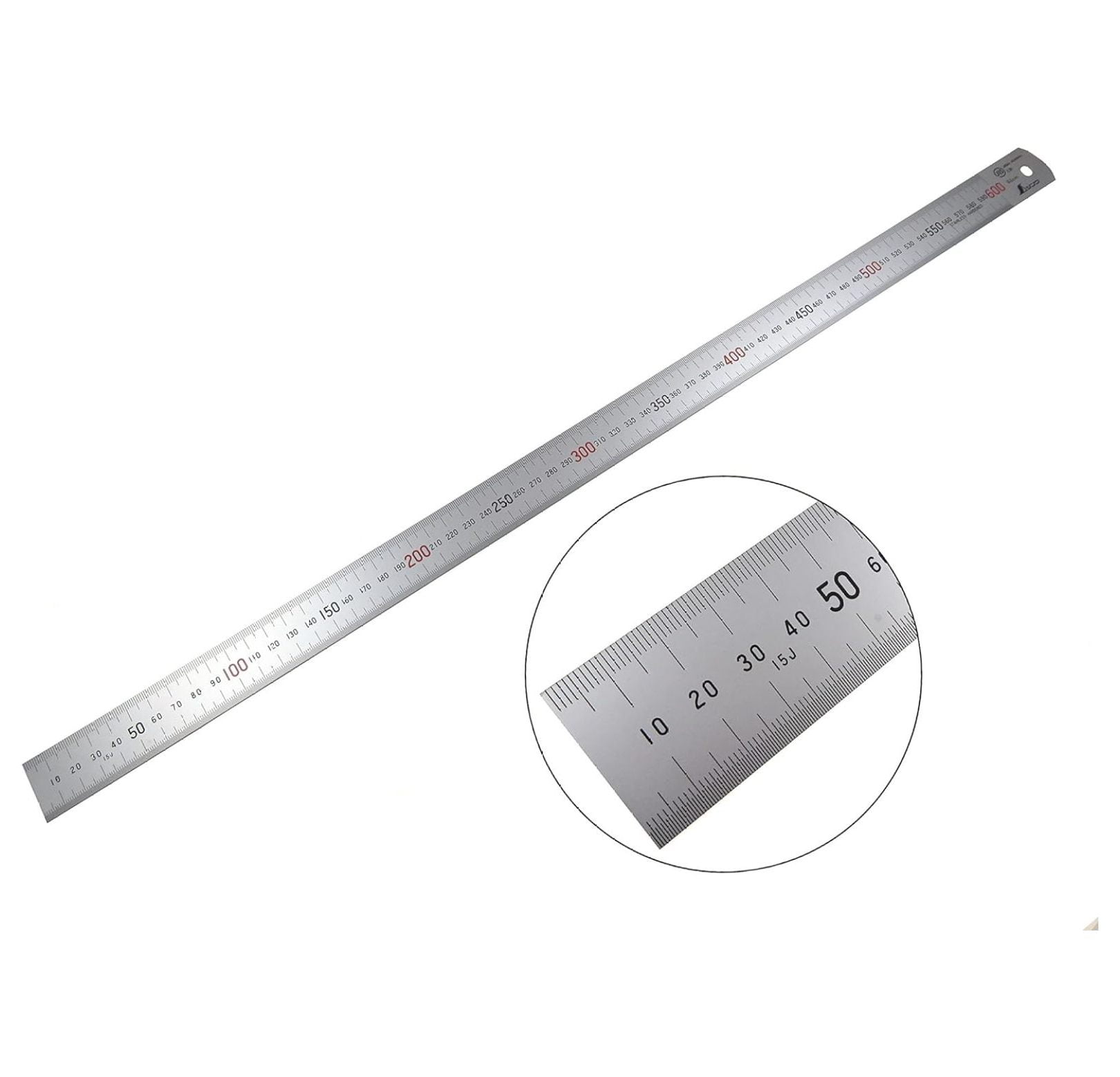 H101-E 600 mm Rigid "Zero Glare" Metric Machinist Ruler/Rule Scale .5 ...