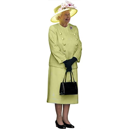 H10217 Queen Elizabeth II Yellow Dress with Sun Hat Cardboard Cutout ...