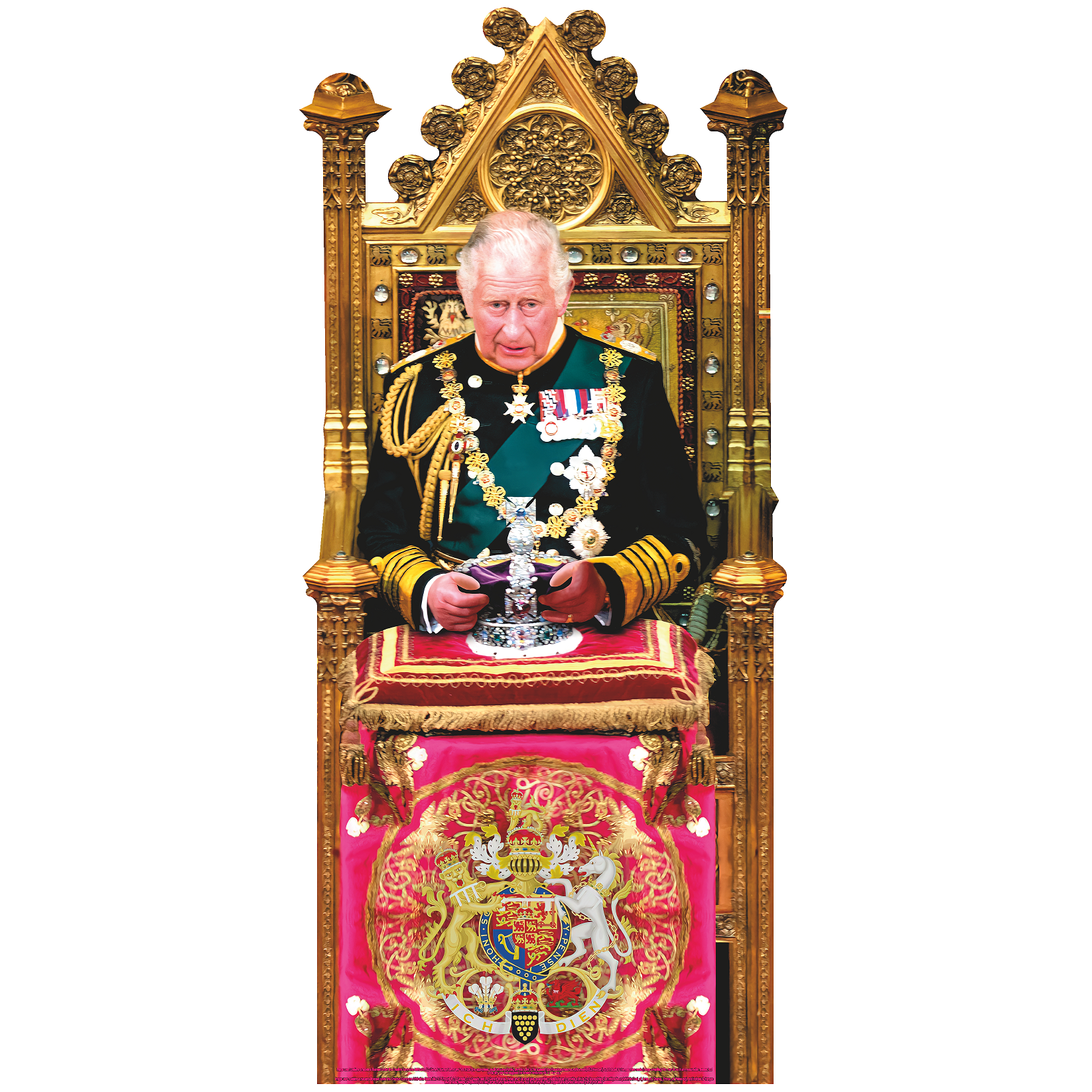 H10519 King Charles III Crown Throne Cardboard Cutout Standee Standup ...