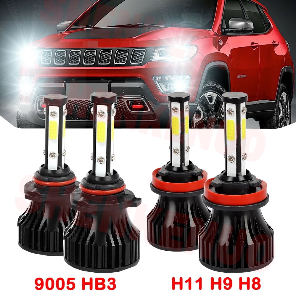 H11 9005 High&Low Beam for Jeep Compass 2011 2012 2013 2014 2015 2016 ...