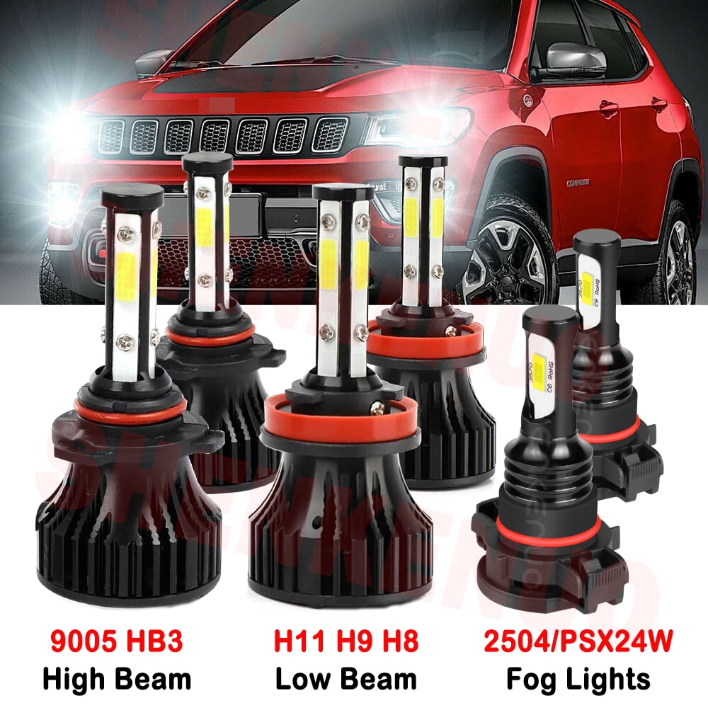 H11 9005 High&Low Beam for Jeep Compass 2011 2012 2013 LED Headlights ...