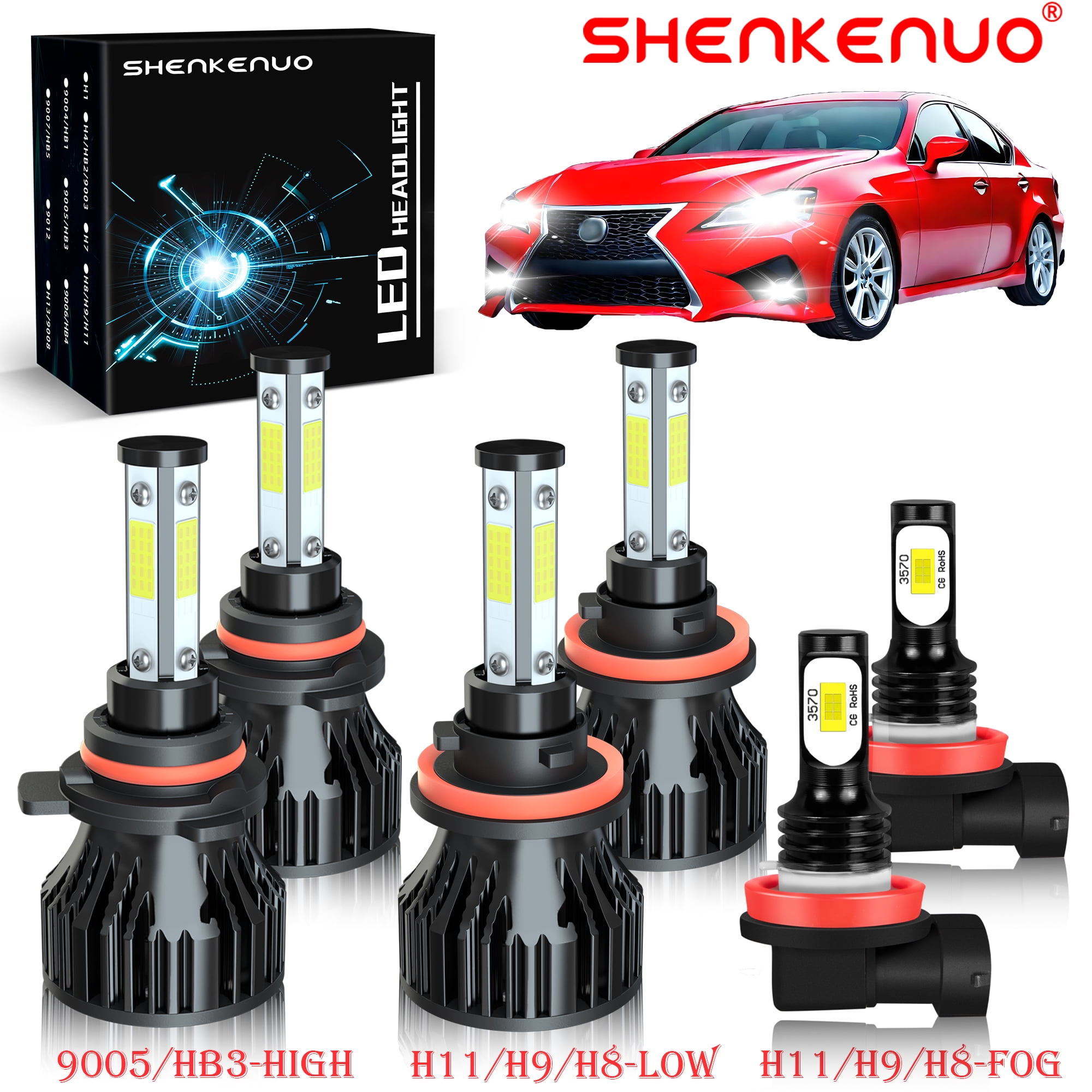 H11 9005 High&Low Beam for Lexus IS350 2011 2012 2013 2014 2015 LED ...