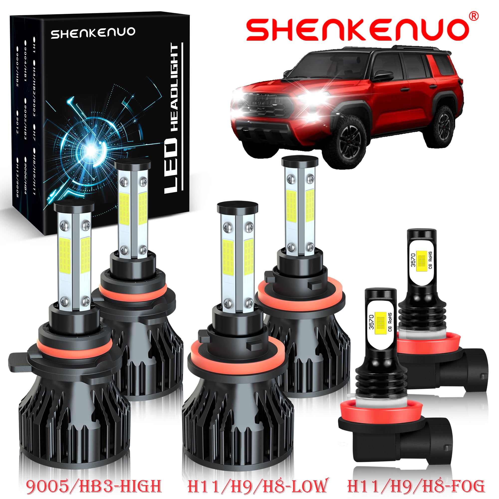 H11 9005 High&Low Beam for Toyota 4Runner 2010-2014 2015 2016 2017 2018 ...