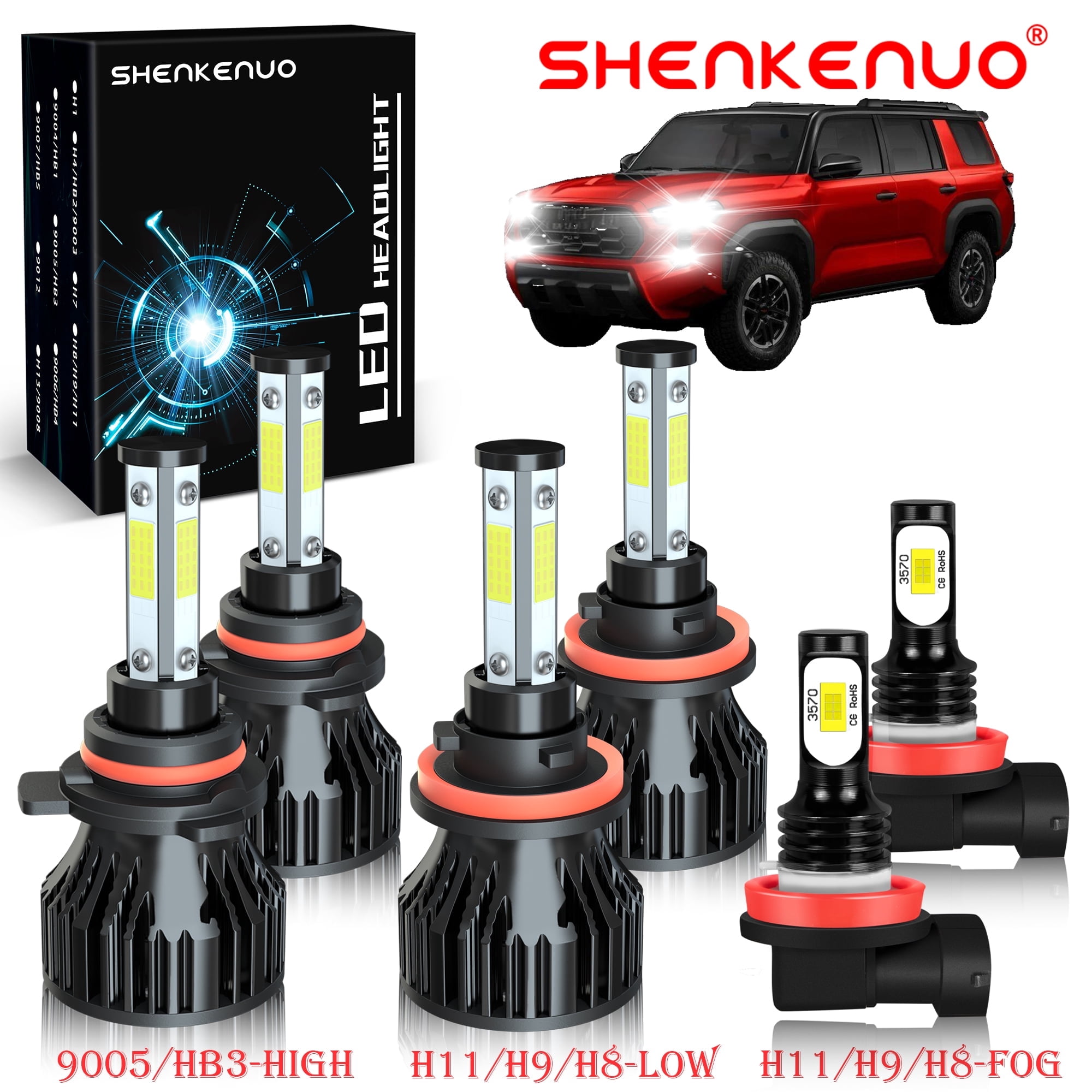 H11 9005 High&Low Beam for Toyota 4Runner 2010-2014 2015 2016 2017 2018 ...