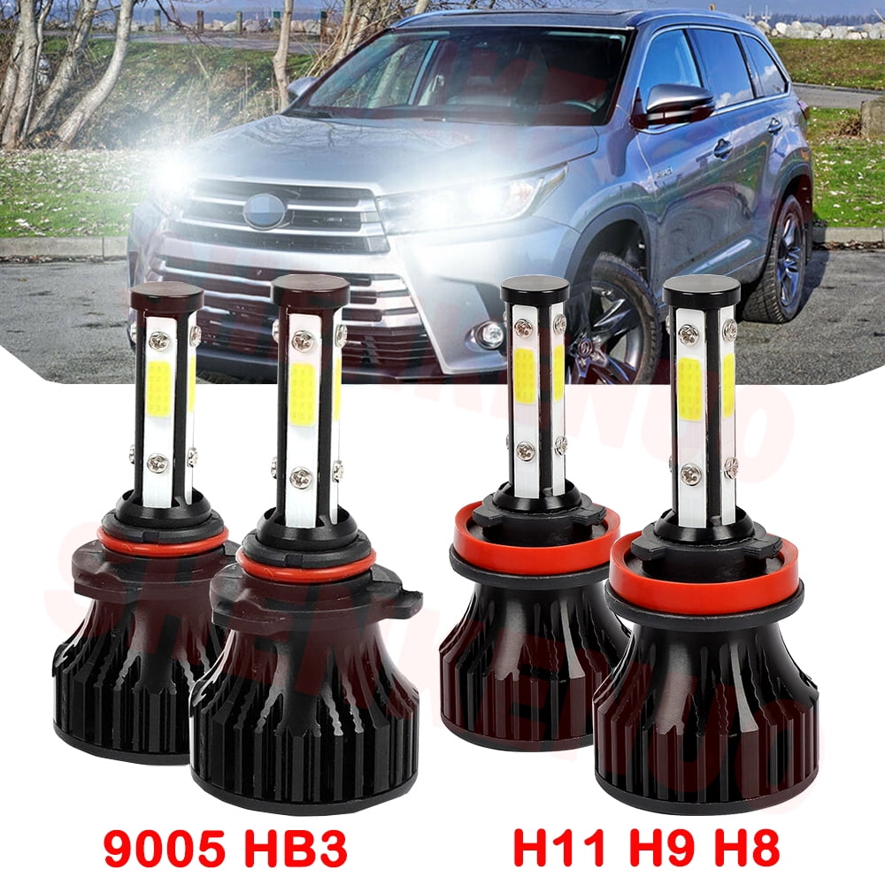 2011-2019 Toyota Highlander LED Headlight Bulbs Kit 4pcs, 9005/H11 High&Low Beam - Walmart.com