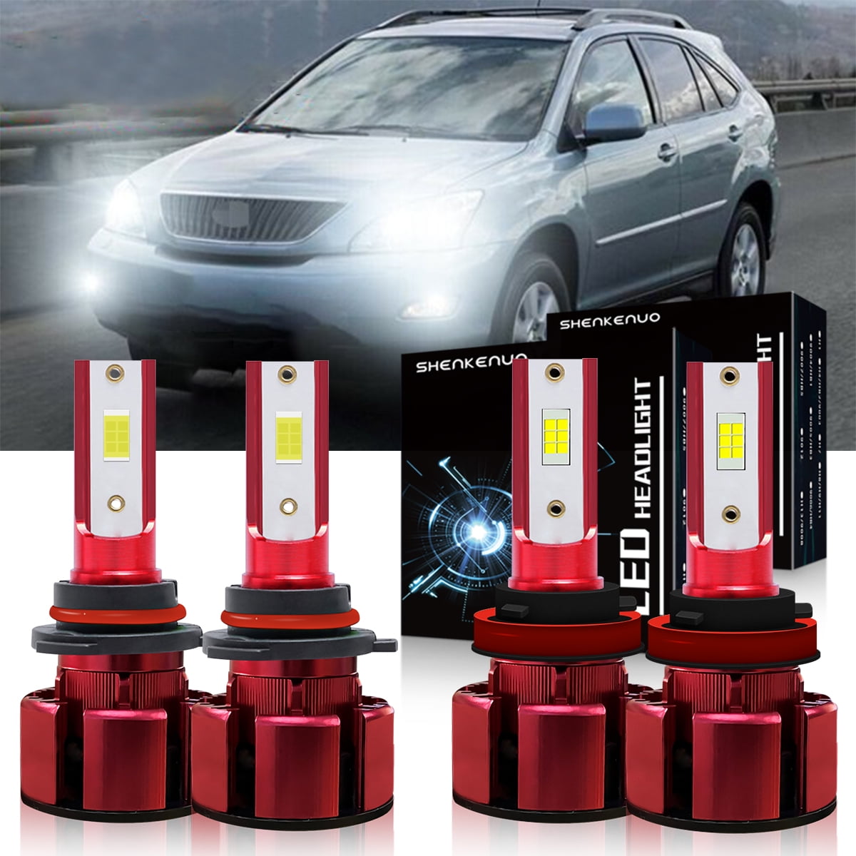 H11 9005 LED Headlight Bulbs for 2006-2015 Lexus IS250 Low Beam/High ...