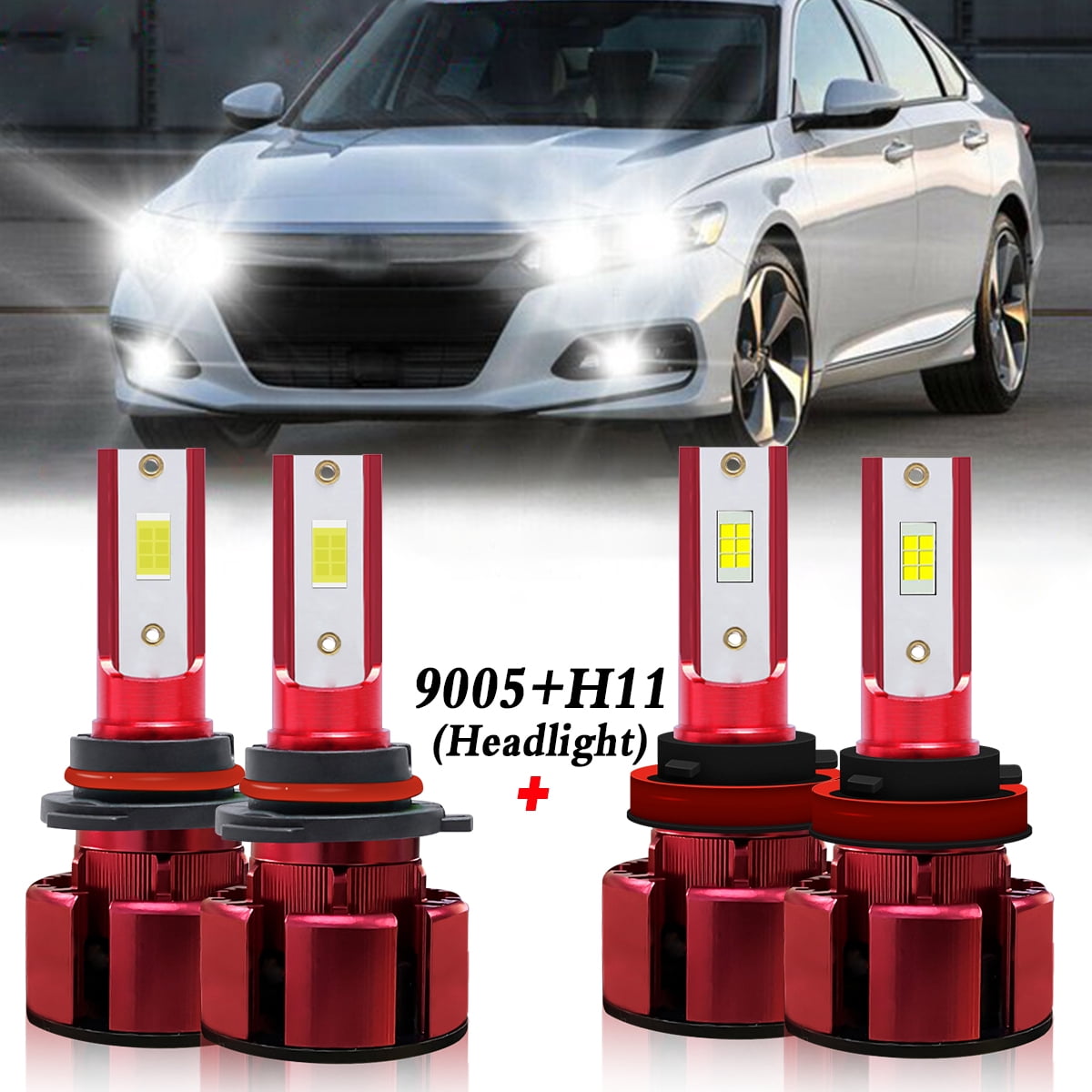 H11 9005 LED Headlight Bulbs for 2015-2020 Ford Edge Low Beam/High Beam ...