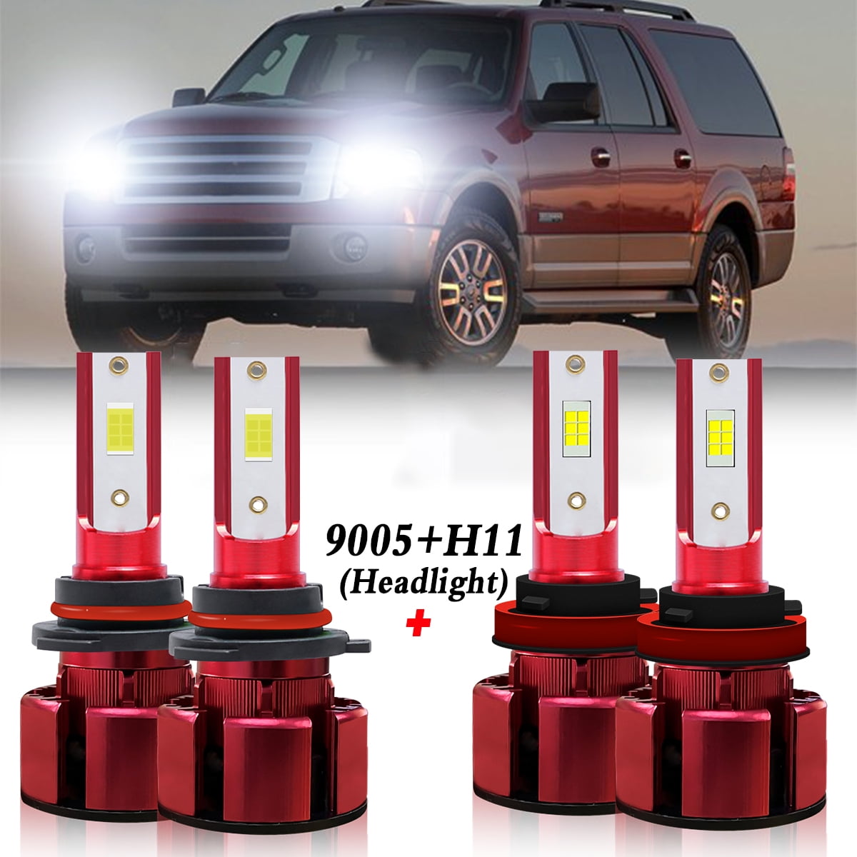 H11 9005 LED Headlight Bulbs for 2015-2020 Ford Expedition Low Beam ...
