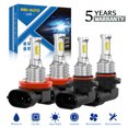 H11 9005 LED Headlight KIT Combo Bulbs 10000K High&Low Beam Super ...