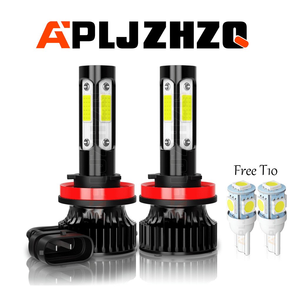 H11 CSP LED Headlight Kit High Low Beam Bulb Super Bright 6000K White 5500LM - Walmart.com