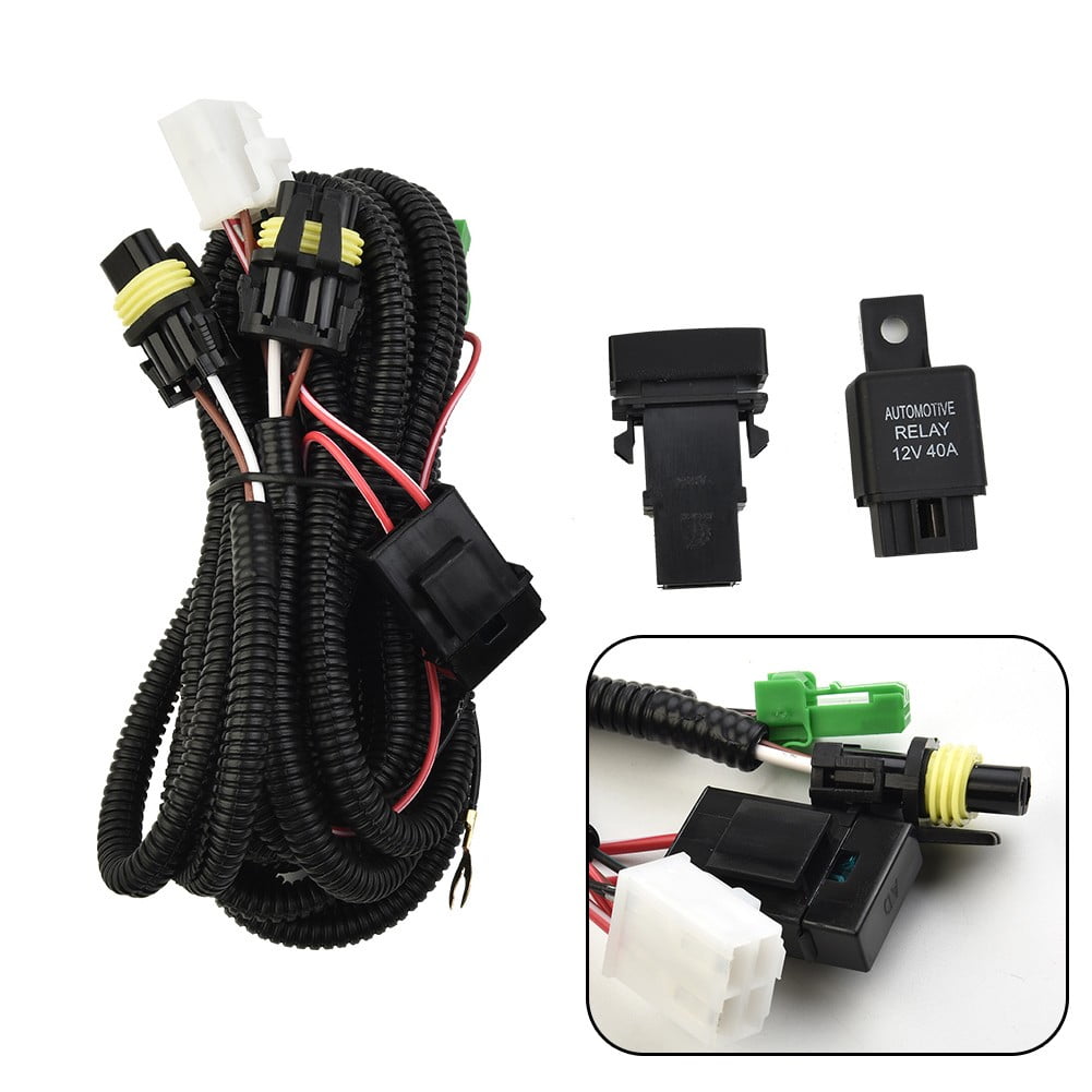H11 Fog Light Wiring Harness Socket with LED Indicator Switch and Relay ...