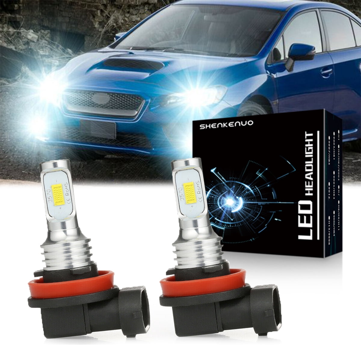 H11/H8 Fog Lights for Subaru Wrx 2015 2016 2017 2018 2019 2020 LED Fog ...