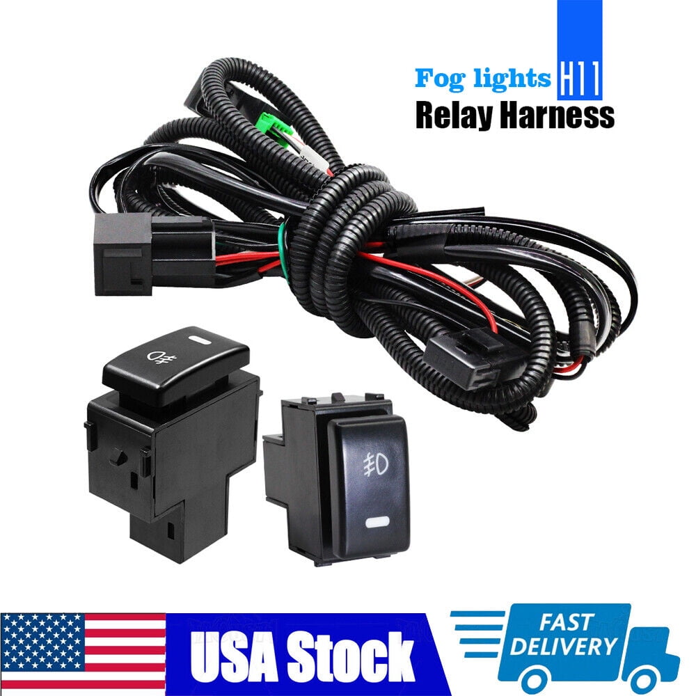 H11 H8 H16 Fog Light Lamps Wiring Harness LED Indicator Switch Kit 12V ...