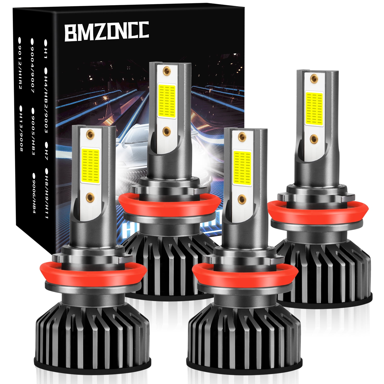 H11/H8/H9/H16 LED Headlight Bulbs Combo, 14000LM Super Bright H11 Bulbs ...